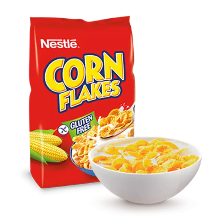 Try a bowl of tasty, crispy cereal cornflakes made from golden corn