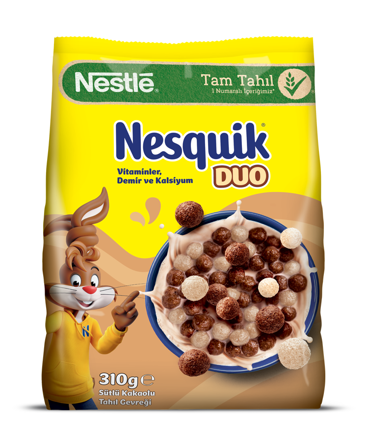 Nestle Nesquik Duo Çikolata & Nesquik Sütlü Kakaolu Tahıl Gevreği