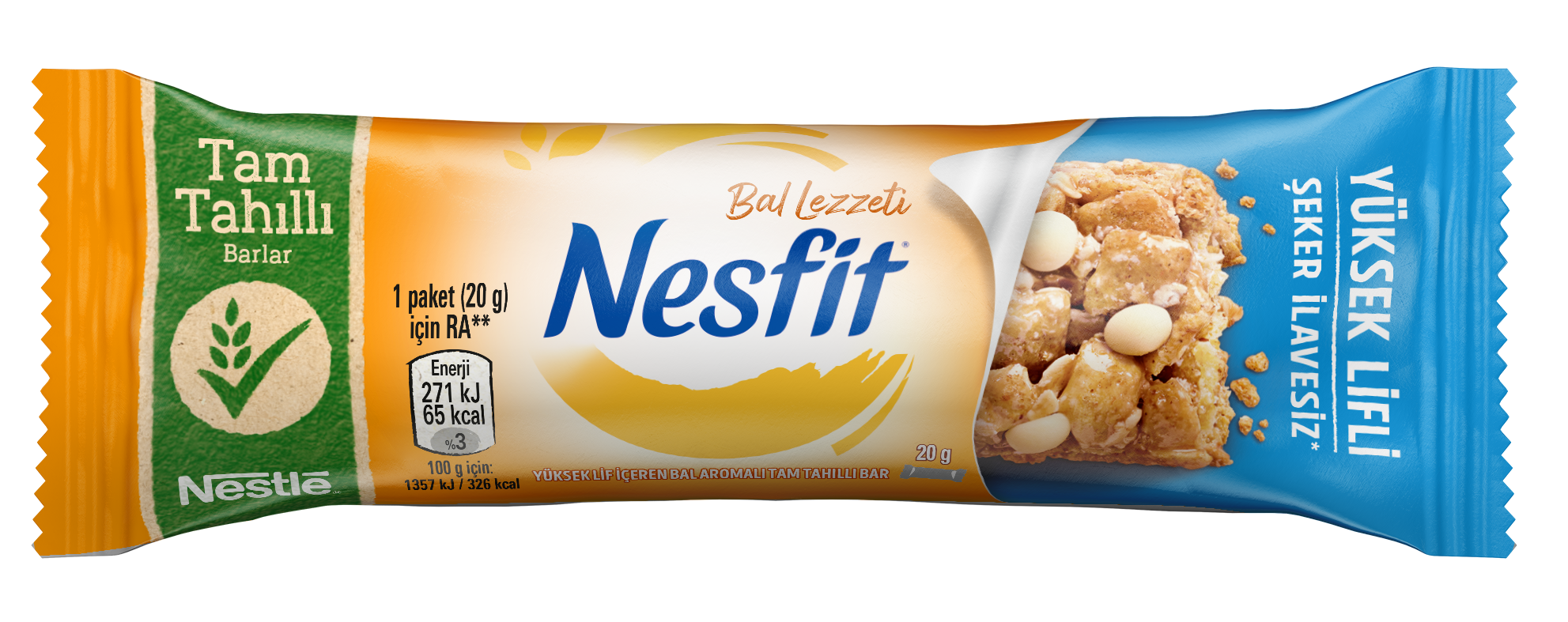 Nestlé NESFIT® Bal Aromalı Yüksek Lifli Tam Tahıllı Bar